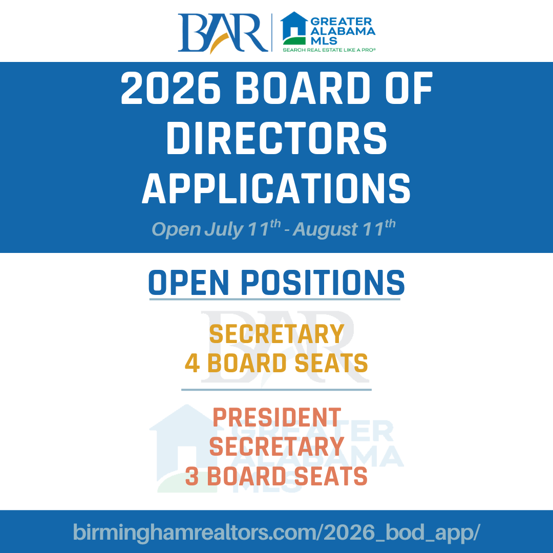 2026 BAR & GALMLS Board of Director Applications - Birmingham Association of REALTORS®